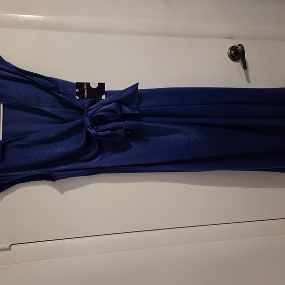 Maison Tara | Dresses | Maison Tara Blue Satin Wrap Dress | Poshmark